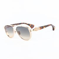 China Shenzhen Retro Uv400 Big Face pilot Double Beam Prescription Luxury High-quality Brand  Unisex Custom logo Sunglasses for Men for sale
