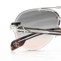 China Fashionable Retro pilot Titanium Acetate Unisex Luxury Brand Designer Optical Prescription Sunglasses High Quality Custom logo for sale