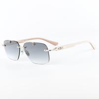 China Design Decoration Retail Men pilot Motorcycle Tea Shades Glasses Unisex Uv400 Titanium Rimless Sports Customize Sunglasses China for sale