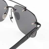 China Design Decoration Retail Men pilot Motorcycle Tea Shades Glasses Unisex Uv400 Titanium Rimless Sports Customize Sunglasses China for sale