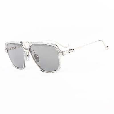 China Guangdong New Vintage Double Bridge Female Transparent Shade Eyewear Unisex Prescription Work Safety Custom Logo Sunglasses Bulk for sale