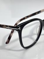 China TM FORD Women Cat Eye Optical Eyeglasses, TF6089-B Acetate Prescription Glasses Frame with Silver T Logo, Clear Blue Light Blocking Lenses Prescription for sale