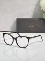 China TM FORD Women Cat Eye Optical Eyeglasses, TF6089-B Acetate Prescription Glasses Frame with Silver T Logo, Clear Blue Light Blocking Lenses Prescription for sale