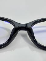 China TM FORD Women Cat Eye Optical Eyeglasses, TF6089-B Acetate Prescription Glasses Frame with Silver T Logo, Clear Blue Light Blocking Lenses Prescription for sale