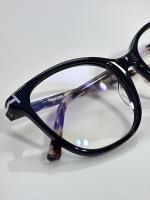 China TM FORD Women Cat Eye Optical Eyeglasses, TF6089-B Acetate Prescription Glasses Frame with Silver T Logo, Clear Blue Light Blocking Lenses Prescription for sale