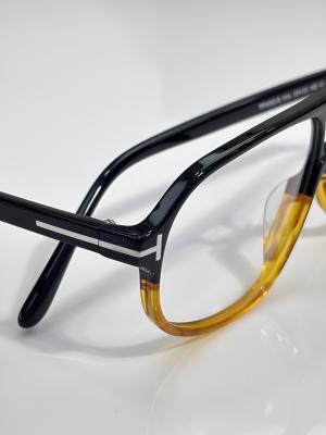 China Prescription Aviator Eyeglasses for Men Women, Double Bridge Pilot Style Acetate Optical Frame, Clear Demo Lenses Prescription Ready TF6082-B Tm Ford for sale