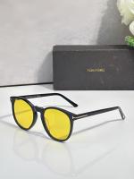 China Tm Ford Round Retro Sunglasses for Women Men, Solid Acetate Frame, Signature Gold T Logo on Temple, UV400 Protection, Fashion Designer Shades, Multiple Lens & Frame Colors Available FT1097 for sale
