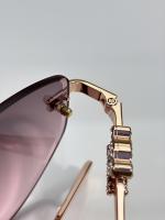 China Rimless Oval Sunglasses For Women, Luxury Triomphe Crystal Rhinestone Decor Rimless Sunglasses, Gradient Lens Metal Frame Designer UV400 Protection Fashion Eyewear For Travel Party CL2382U for sale