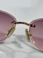 China Rimless Oval Sunglasses For Women, Luxury Triomphe Crystal Rhinestone Decor Rimless Sunglasses, Gradient Lens Metal Frame Designer UV400 Protection Fashion Eyewear For Travel Party CL2382U for sale
