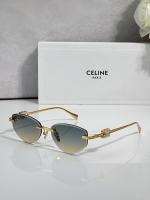 China Rimless Oval Sunglasses For Women, Luxury Triomphe Crystal Rhinestone Decor Rimless Sunglasses, Gradient Lens Metal Frame Designer UV400 Protection Fashion Eyewear For Travel Party CL2382U for sale