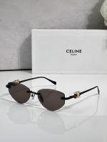 China Rimless Oval Sunglasses For Women, Luxury Triomphe Crystal Rhinestone Decor Rimless Sunglasses, Gradient Lens Metal Frame Designer UV400 Protection Fashion Eyewear For Travel Party CL2382U for sale