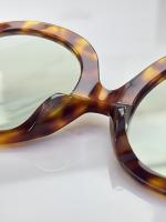 China Women Retro Large Round Sunglasses, Thick Acetate Bold Circle Frame UV Protection Shades, Trendy Designer Style Statement Sunglasses for Holiday Daily Wear CL40345 for sale