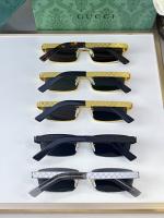 China Guci Designer Sunglasses for Men - Geometric Metal Frame with Engraved GG Pattern Temples (Multiple Colors) Prescription High-end brand for sale