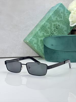 China Guci Designer Sunglasses for Men - Geometric Metal Frame with Engraved GG Pattern Temples (Multiple Colors) Prescription High-end brand for sale