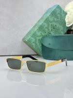 China Guci Designer Sunglasses for Men - Geometric Metal Frame with Engraved GG Pattern Temples (Multiple Colors) Prescription High-end brand for sale