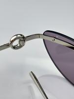 China GG1701S Luxury Rimless Cat Eye Sunglasses for Women, Vintage Metal Oval Ring Buckle Designer Shades UV400 Protection UV400 Y2K for sale