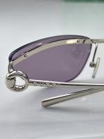 China GG1701S Luxury Rimless Cat Eye Sunglasses for Women, Vintage Metal Oval Ring Buckle Designer Shades UV400 Protection UV400 Y2K for sale