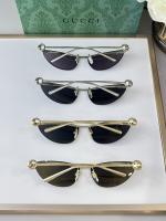 China GG1701S Luxury Rimless Cat Eye Sunglasses for Women, Vintage Metal Oval Ring Buckle Designer Shades UV400 Protection UV400 Y2K for sale