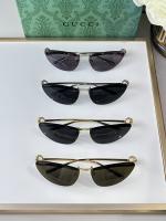China GG1701S Luxury Rimless Cat Eye Sunglasses for Women, Vintage Metal Oval Ring Buckle Designer Shades UV400 Protection UV400 Y2K for sale