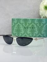 China GG1701S Luxury Rimless Cat Eye Sunglasses for Women, Vintage Metal Oval Ring Buckle Designer Shades UV400 Protection UV400 Y2K for sale