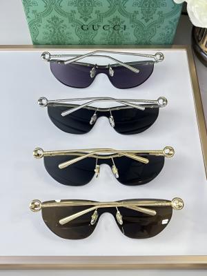 China GG1700S Luxury Rimless One Piece Shield Sunglasses for Women, Designer Metal Temple Ring Detail Visor Shades, Oversized Wraparound UV400 Protection Fashion Statement Sunglasses for Streetwear Party for sale