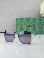 China Luxury Women Rimless Square Designer Sunglasses, Oversized Gradient Tinted Lens Ultra Light Metal Frame UV400 Sun Glasses, Interlocking G Logo Hollow Temples, High End Fashion Eyewear for Vacation for sale