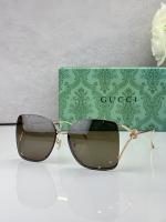 China Luxury Women Rimless Square Designer Sunglasses, Oversized Gradient Tinted Lens Ultra Light Metal Frame UV400 Sun Glasses, Interlocking G Logo Hollow Temples, High End Fashion Eyewear for Vacation for sale