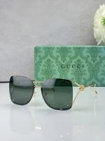 China Luxury Women Rimless Square Designer Sunglasses, Oversized Gradient Tinted Lens Ultra Light Metal Frame UV400 Sun Glasses, Interlocking G Logo Hollow Temples, High End Fashion Eyewear for Vacation for sale