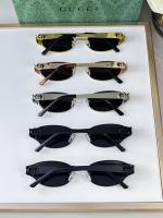 China Vintage Oval Metal Sunglasses for Women, Luxury Designer Y2K Small Cat Eye Shades, Interlocking Logo Retro Slim Frame UV400 Protection Fashion Sunglasses for Streetwear Party Travel GG2197S for sale