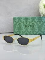 China Vintage Oval Metal Sunglasses for Women, Luxury Designer Y2K Small Cat Eye Shades, Interlocking Logo Retro Slim Frame UV400 Protection Fashion Sunglasses for Streetwear Party Travel GG2197S for sale