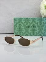 China Vintage Oval Metal Sunglasses for Women, Luxury Designer Y2K Small Cat Eye Shades, Interlocking Logo Retro Slim Frame UV400 Protection Fashion Sunglasses for Streetwear Party Travel GG2197S for sale