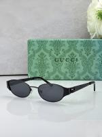 China Vintage Oval Metal Sunglasses for Women, Luxury Designer Y2K Small Cat Eye Shades, Interlocking Logo Retro Slim Frame UV400 Protection Fashion Sunglasses for Streetwear Party Travel GG2197S for sale