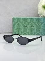 China Vintage Oval Metal Sunglasses for Women, Luxury Designer Y2K Small Cat Eye Shades, Interlocking Logo Retro Slim Frame UV400 Protection Fashion Sunglasses for Streetwear Party Travel GG2197S for sale