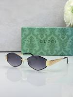 China Luxury Retro Geometric Hexagon Sunglasses Women | Engraved Monogram Metal Temple UV400 Polarized Shades, High-End Designer Fashion Eyewear for Vacation & Daily Styling GG2032SK for sale