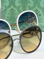 China Vintage Round Oversized Sunglasses for Women, Luxury Designer Metal Frame Sun Glasses with Interlocking G Logo, UV400 Gradient Lens Fashion Eyewear for Travel Party Daily Wear GG1622 for sale