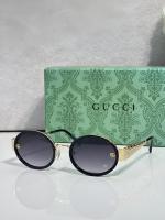 China GG2033SK Vintage Oval Luxury Sunglasses for Women, Full Metal Embossed Logo Temple Designer Shades, UV400 Protective Retro Round Sunglass for Holiday Party Daily Wear Prescription for sale