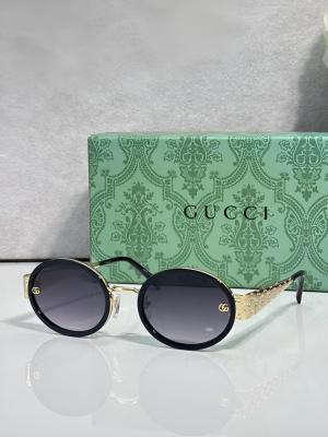 China GG2033SK Vintage Oval Luxury Sunglasses for Women, Full Metal Embossed Logo Temple Designer Shades, UV400 Protective Retro Round Sunglass for Holiday Party Daily Wear Prescription for sale