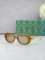 China GG7558 Vintage Oval Cat Eye Sunglasses for Women Luxury Metal Bamboo Temple Double G Logo Gradient Lens UV400 Protection Retro Acetate Frame Fashion Designer Shades for Party Travel Daily Wear for sale