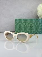 China GG7558 Vintage Oval Cat Eye Sunglasses for Women Luxury Metal Bamboo Temple Double G Logo Gradient Lens UV400 Protection Retro Acetate Frame Fashion Designer Shades for Party Travel Daily Wear for sale