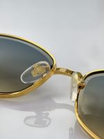 China Luxury Vintage Oval Metal Sunglasses for Women, Bamboo Temple Design Gradient Lens UV400 Protection Fashion Retro Small Frame Sunglasses GG7555 for sale