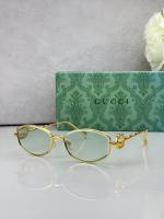 China Luxury Vintage Oval Metal Sunglasses for Women, Bamboo Temple Design Gradient Lens UV400 Protection Fashion Retro Small Frame Sunglasses GG7555 for sale