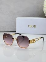 China DSGTA753UCR Elegant Rimless Cut Edge Octagonal Sunglasses Ladies Hollow Logo Metal Temple Gradient Tint Lens UV400 Luxury Fashion Sunglasses Prescription for sale