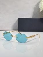 China Rimless Octagon Sunglasses for Women, Luxury Gold Metal Frame Gradient Lens Designer Brand Sunglasses, Vintage Irregular Cut Rimless Sun Glasses UV400 Protection Fashion Eyewear for Party Travel for sale