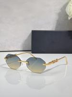 China Rimless Octagon Sunglasses for Women, Luxury Gold Metal Frame Gradient Lens Designer Brand Sunglasses, Vintage Irregular Cut Rimless Sun Glasses UV400 Protection Fashion Eyewear for Party Travel for sale