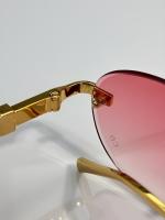 China Y2K Retro Rimless Oval Sunglasses Women Luxury Gold Metal Rhinestone Letter Logo Gradient Lens UV400 Vintage Fashion Shades for Party Travel Prescription DIORCAT2300M for sale