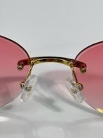 China Y2K Retro Rimless Oval Sunglasses Women Luxury Gold Metal Rhinestone Letter Logo Gradient Lens UV400 Vintage Fashion Shades for Party Travel Prescription DIORCAT2300M for sale