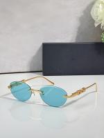 China Y2K Retro Rimless Oval Sunglasses Women Luxury Gold Metal Rhinestone Letter Logo Gradient Lens UV400 Vintage Fashion Shades for Party Travel Prescription DIORCAT2300M for sale