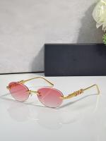 China Y2K Retro Rimless Oval Sunglasses Women Luxury Gold Metal Rhinestone Letter Logo Gradient Lens UV400 Vintage Fashion Shades for Party Travel Prescription DIORCAT2300M for sale