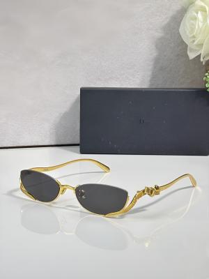 China Vintage Y2K Rimless Oval Sunglasses for Women, Luxury Metal Frame Decorative Buckle Temple Eyewear, Retro Cat Eye Shades UV400 Protection Trendy Street Style Sun Glasses for sale