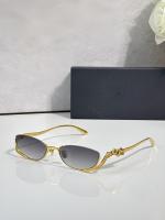 China Vintage Y2K Rimless Oval Sunglasses for Women, Luxury Metal Frame Decorative Buckle Temple Eyewear, Retro Cat Eye Shades UV400 Protection Trendy Street Style Sun Glasses for sale